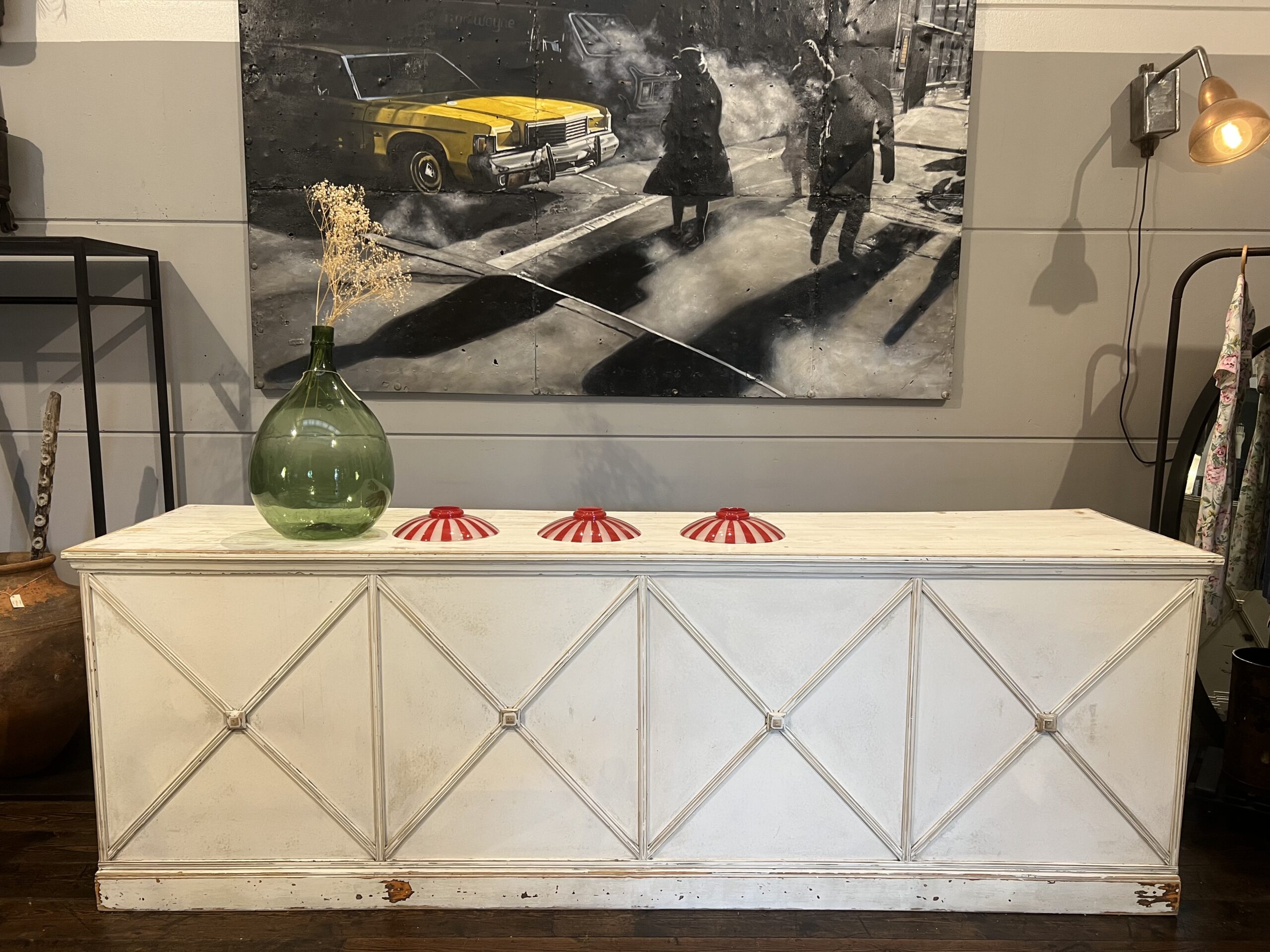 Grand comptoir patine blanche - Omachido